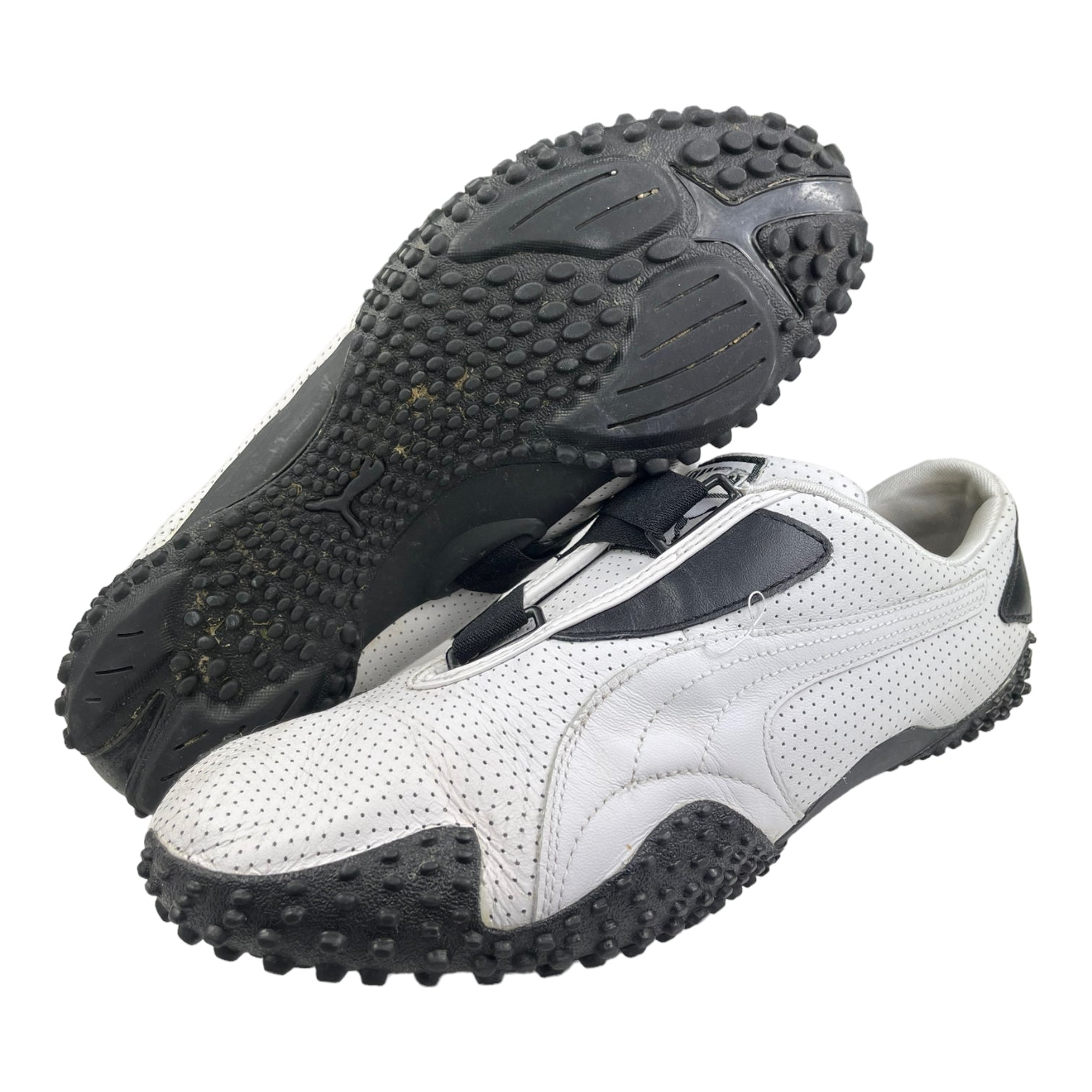 2000s Puma Mostro UK8 Perforated Wht/Blk – insidetag