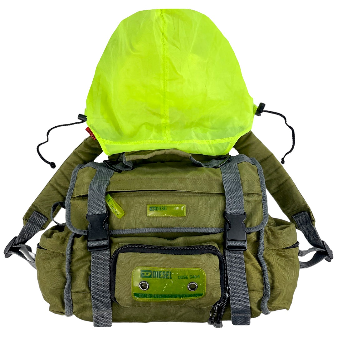 2000s Diesel integrated hood cargo backpack – insidetag